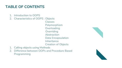 Object Oriented Programming Concepts Ppt