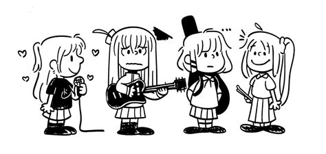 Gotoh Hitori Kita Ikuyo Ijichi Nijika And Yamada Ryo Bocchi The Rock And More Drawn By