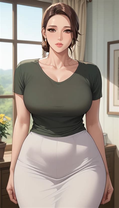 Masterpiece Bestquality12 Solo Mature Female Brown Hair