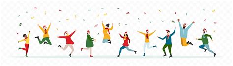 크리스마스와 새해 기업 파티에서 행복한 사람들 긍정적 인 남성과 여성은 춤과 재미를 최신 벡터 문자 집합입니다 12월에 대한 스톡 벡터 아트 및 기타 이미지 Istock