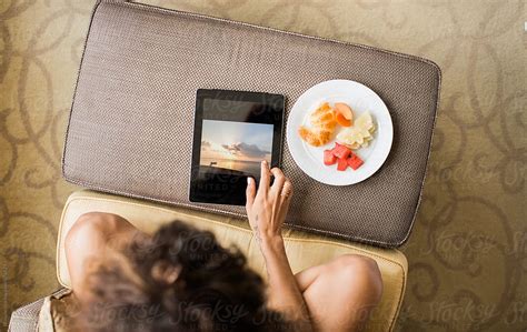 Overhead Shot Of A Woman Using Computer By Stocksy Contributor Mosuno Stocksy
