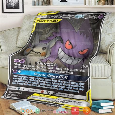 Anime Pokemon Gengar Mimikyu Gx Custom Soft Blanket Hot Sale 2024