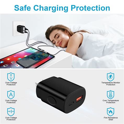 Usb C Block 1pack Fivebox Usb C Charger Block 25w Pdandqc Android Type C Charger Block Dual Usb C