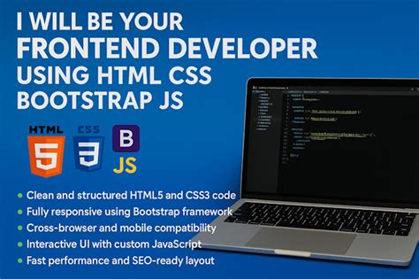Be Your Frontend Developer Using Html Css Bootstrap Js By Imammhehedi Fiverr
