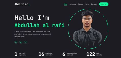 Md Abdullah Al Rafi On Linkedin Portfolio Nextjs Tailwindcss Radixui Framermotion