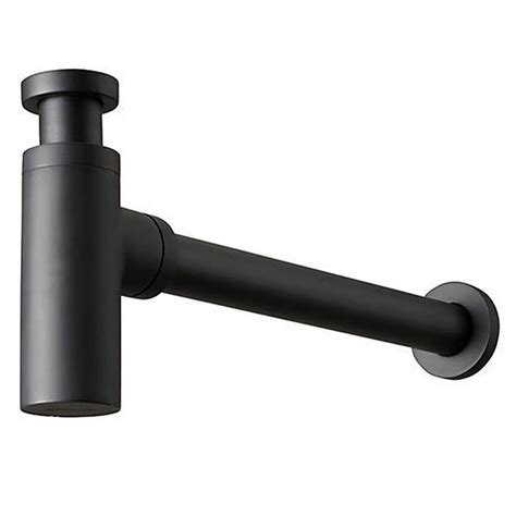 Bubly Bathrooms 460mm Wall Hung Cloakroom Basin With Matt Black Waterfall Tap And Bottle Trap