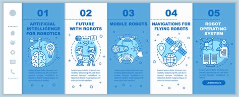 Robotics Courses Onboarding Mobile Web Pages Vector Template