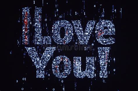 Digital Display Of Love Using Binary Code In A Creative Artistic Style