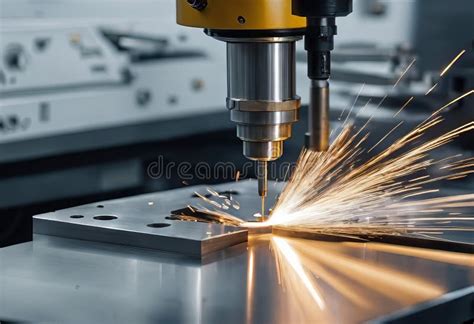 processing a metal workpiece on a cnc milling machine working in a factory processing a part
