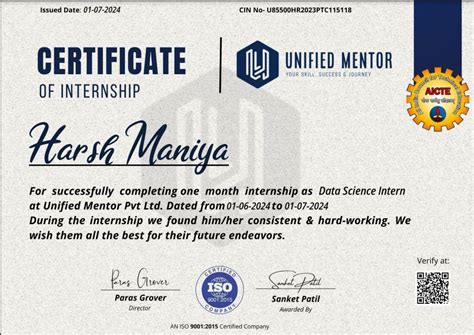 harsh maniya on linkedin internship datascience statistics powerbi