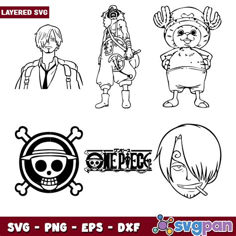 One Piece Character Bundle Svg Clipart Set Svgpan