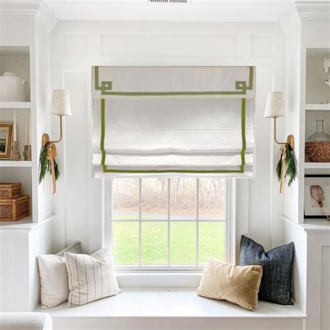 Custom Roman Shades Greek Key Valance Trim Border Roman Blinds With
