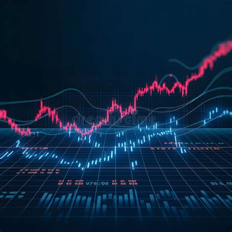 Digital Stock Market Graph With Fluctuating Lines Dynamic Futuristic Atmosphere Stock