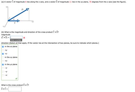Solved A Vector C Of Magnitude Lies Along The X Axis And Chegg Com