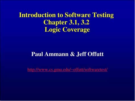 ppt introduction to software testing chapter 3 1 3 2 logic coverage