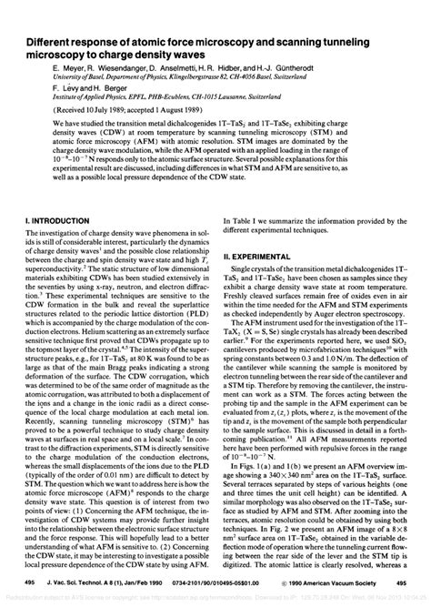 Pdf Different Response Of Atomic Force Microscopy And Scanning Tunnelling Microscopy To Charge