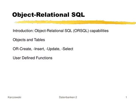 PPT Object Relational SQL PowerPoint Presentation Free Download ID