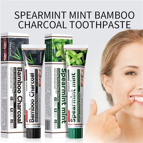 Sadoer Refreshing Mint Antibacterial Toothpaste Freshen Mouth Bamboo Charcoal Activated Carbon