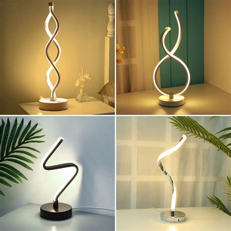 현대 Led 테이블 램프 북유럽 스타일 아크릴 금속 책상 램프 침실 머리맡 장식 조명 홈 거실 Led 야간 조명 Aliexpress