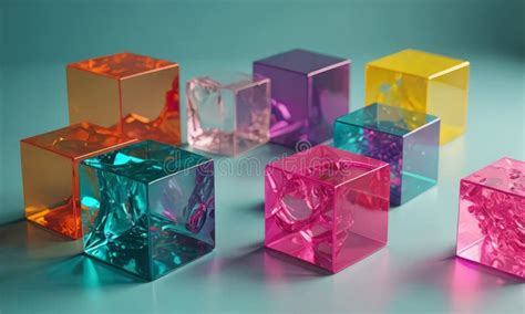 Nine Colorful Cubes Each With Unique Pattern Are Arranged In Grid Like Pattern On Blue
