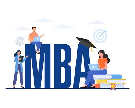 Premium Vector Graduate Students Studying Mba Master Of Business