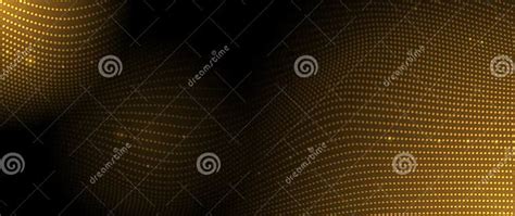 Illustration Vector Abstract Wave Flow Line Motion Pattern And Particle Dot On Gold Color