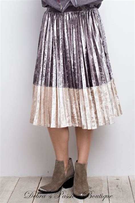 Easel Ice Velvet Pleated Midi Skirt Mushroom Midi Skirt Knee Skirts Skirts