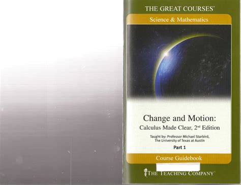 Calculus Made Clear Course Guidebook