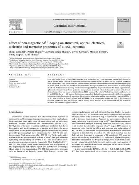 Effect Of Non Magnetic Al3 Doping On Structural Optical Electrical