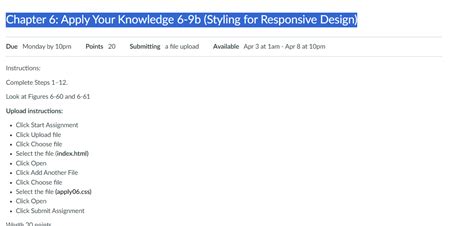 Solved Chapter 6 Apply Your Knowledge 6 9b Styling For