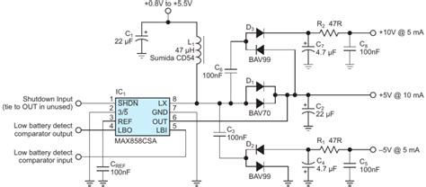 Boost Converter Generates Three Analog Voltages Electronics Lab
