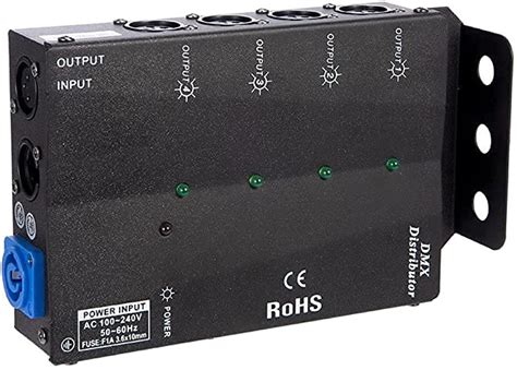 Amazon Com MFL 4 Way Isolated DMX Splitter Amplifier Distributor With 3 Pin Outputs Musical