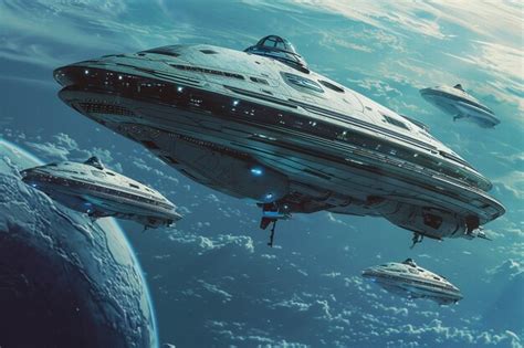 Premium Photo Alien Orbital Patrols Futuristic Captures Of Recon Generative Ai