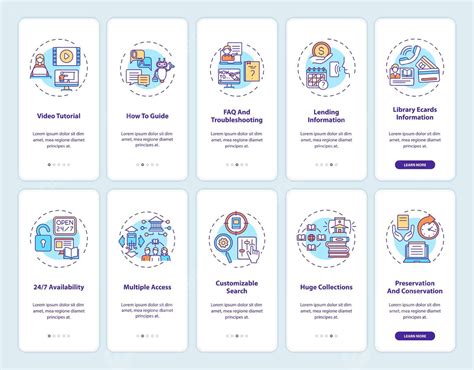 Conceptual Mobile App Screen For Online Library Onboarding Vector Website Mockup Carousel Png