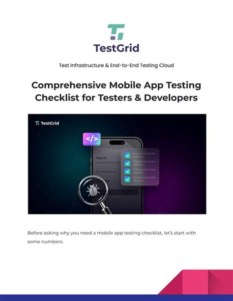 Comprehensive Mobile App Testing Checklist For Testers And Developers 1pdf