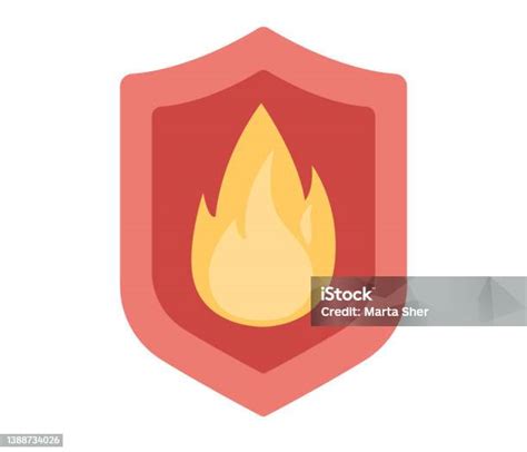 화재 방지 아이콘입니다 화재 표지판이 있는 방패 화재 안전 소화 시스템 화염 경보 인화성 개념 벡터 플랫 일러스트레이션 가솔린에 대한 스톡 벡터 아트 및 기타 이미지