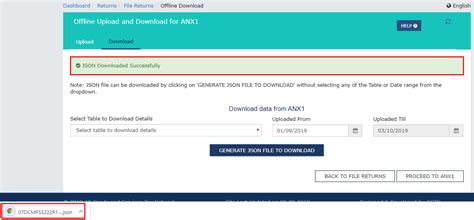 How To Download Anx 1 Json Gst Portal