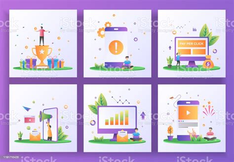 플랫 디자인 컨셉의 집합입니다 보상 프로그램 응용 프로그램 오류 클릭당 지불 친구를 참조 판매보고 소셜 미디어 웹 방문 페이지 Ui 앱 배너 템플릿에 사용할 수 있습니다