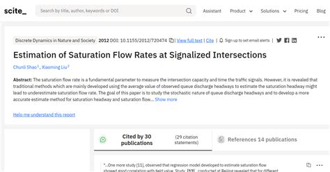 Estimation Of Saturation Flow Rates At Signalized Intersections