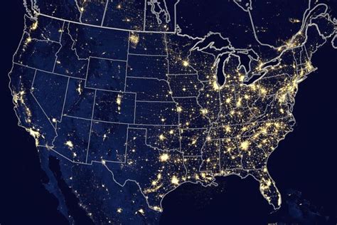 Light Pollution Contiguous United States Light Pollution Us Map
