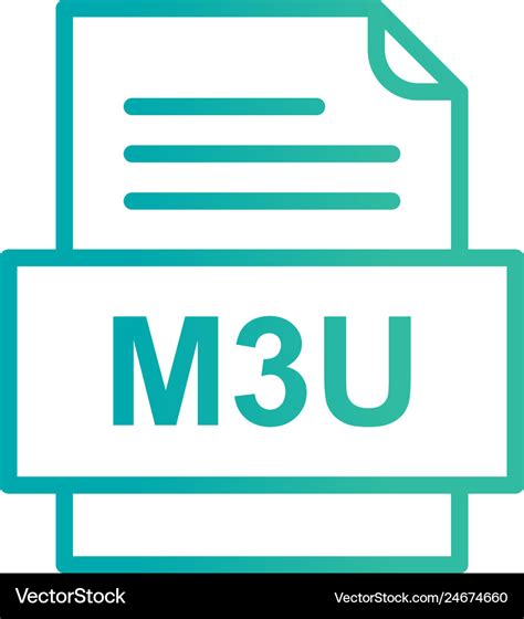 M3u File Document Icon Royalty Free Vector Image