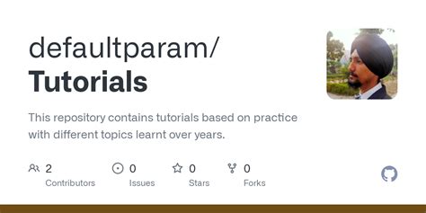 Github Defaultparamtutorials This Repository Contains Tutorials