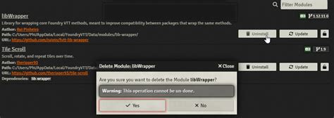 uninstalling a dependency puts the dependent module in a state where it