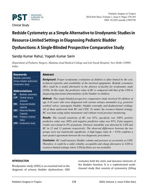 Pdf Bedside Cystometry Against That Of Urodynamic Study In Diagnosing