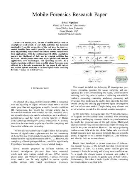 Pdf Mobile Forensics Research Paper
