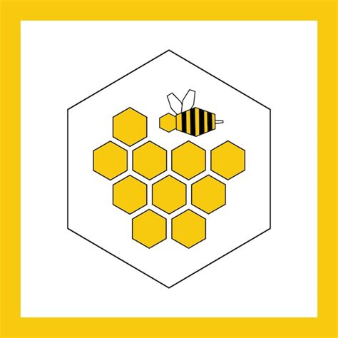 Premium Vector Bee And Honeycomb Sign Icon