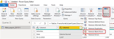 Row Filtering In Power Bi And Power Query Remove Blank Rows Vs Remove