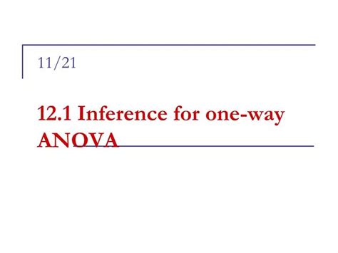 PPT Inference For One Way ANOVA PowerPoint Presentation Free Download ID