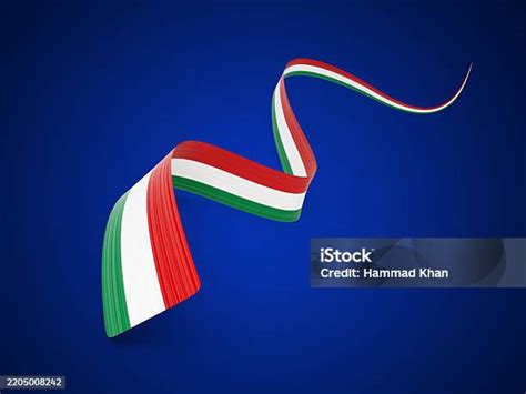 헝가리의 3d 국기 3d 물결 모양의 반짝이는 헝가리 리본 파란색 배경 3d 일러스트 레이 션에 절연 0명에 대한 스톡 사진 및 기타 이미지 Istock