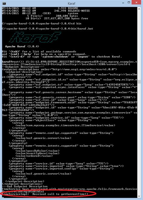 Eiginstall Timeservice Tutorial Into Apache Karaf Eclipsepedia